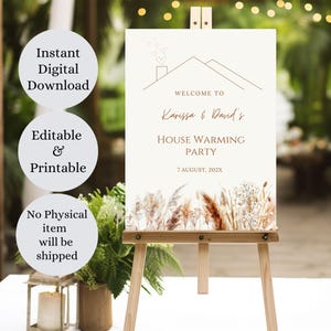 Housewarming Welcome Sign Template, Editable Printable Customized New ...