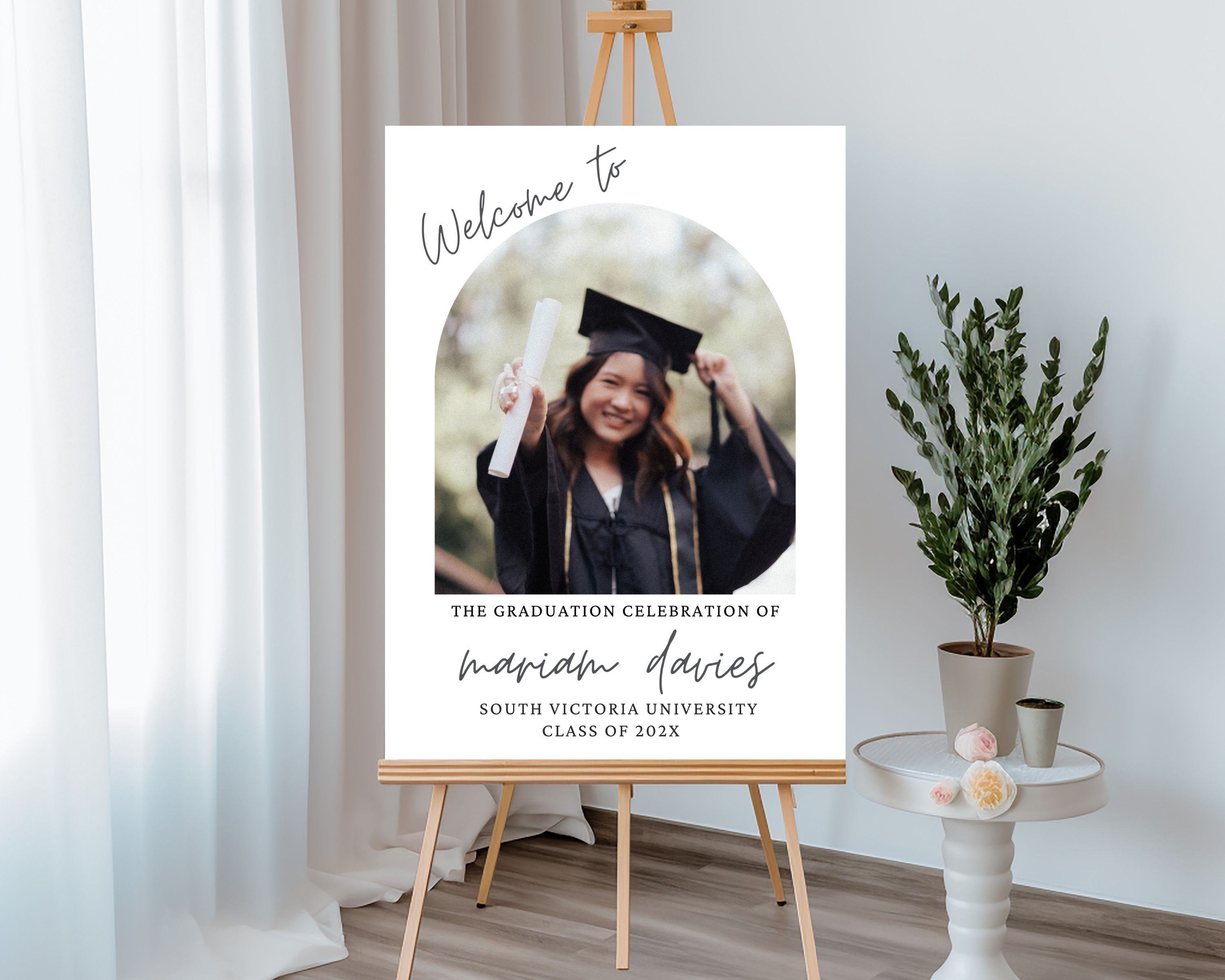 Graduation Welcome Sign Template With Picture,digital Download ...