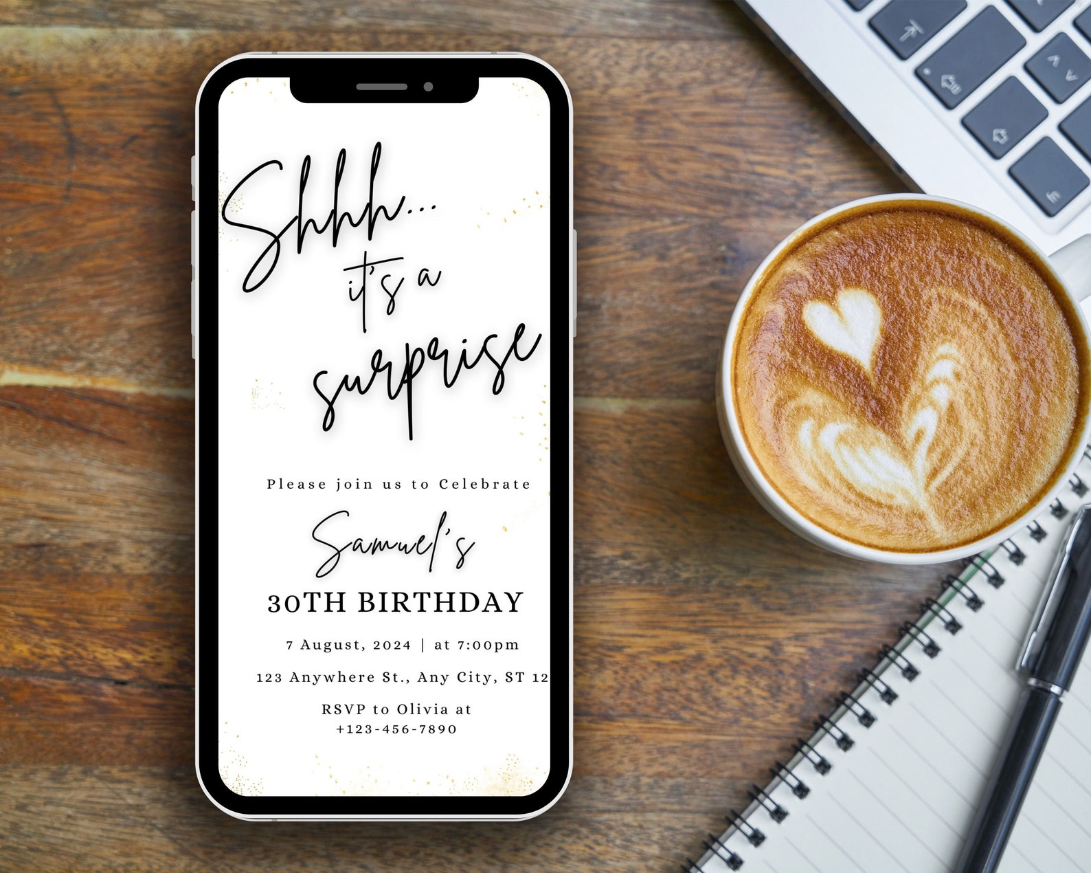 Electronic Surprise Birthday Invitation Template for Men or Women ...
