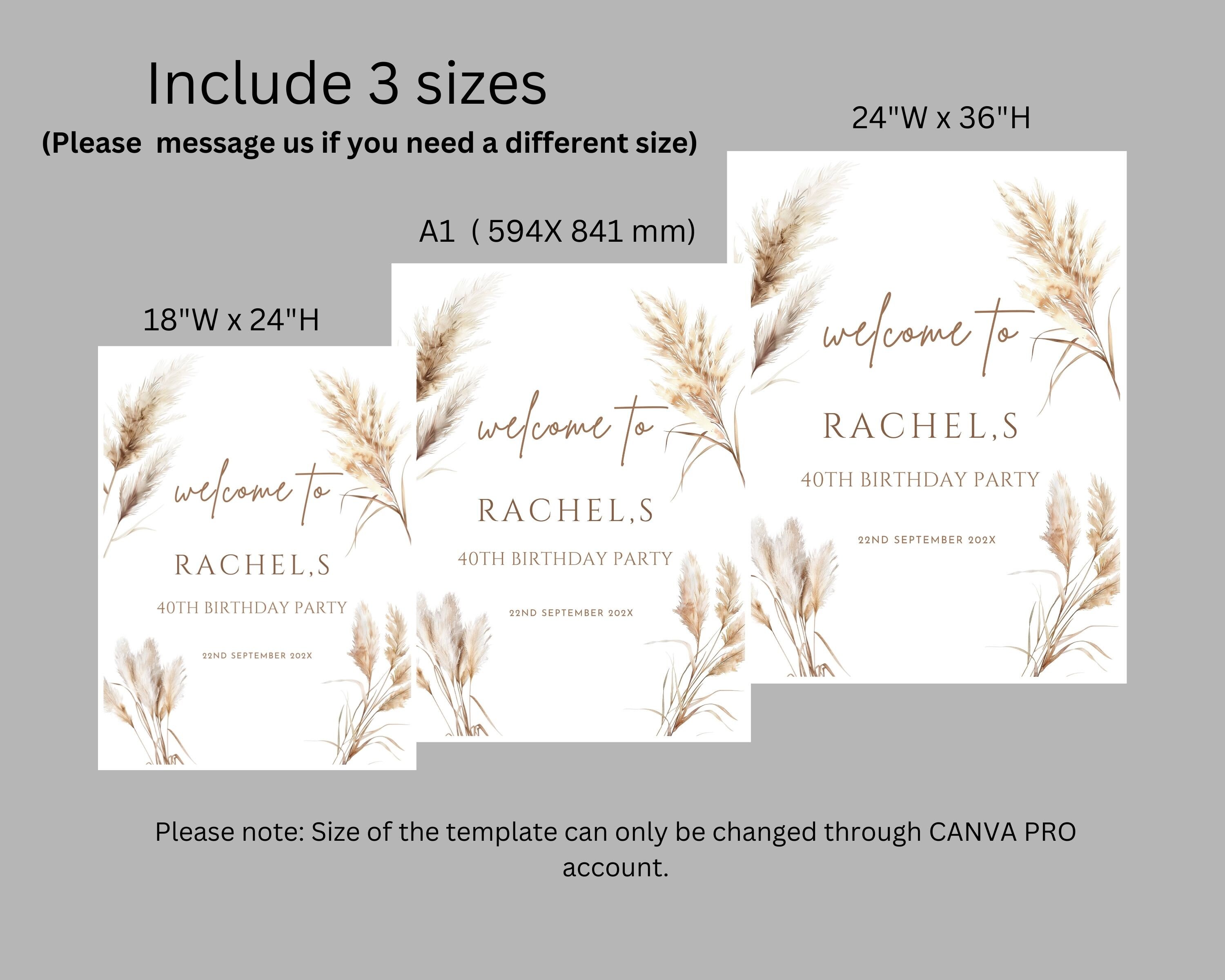 Boho Birthday Welcome Sign Template, Digital Download, Editable ...