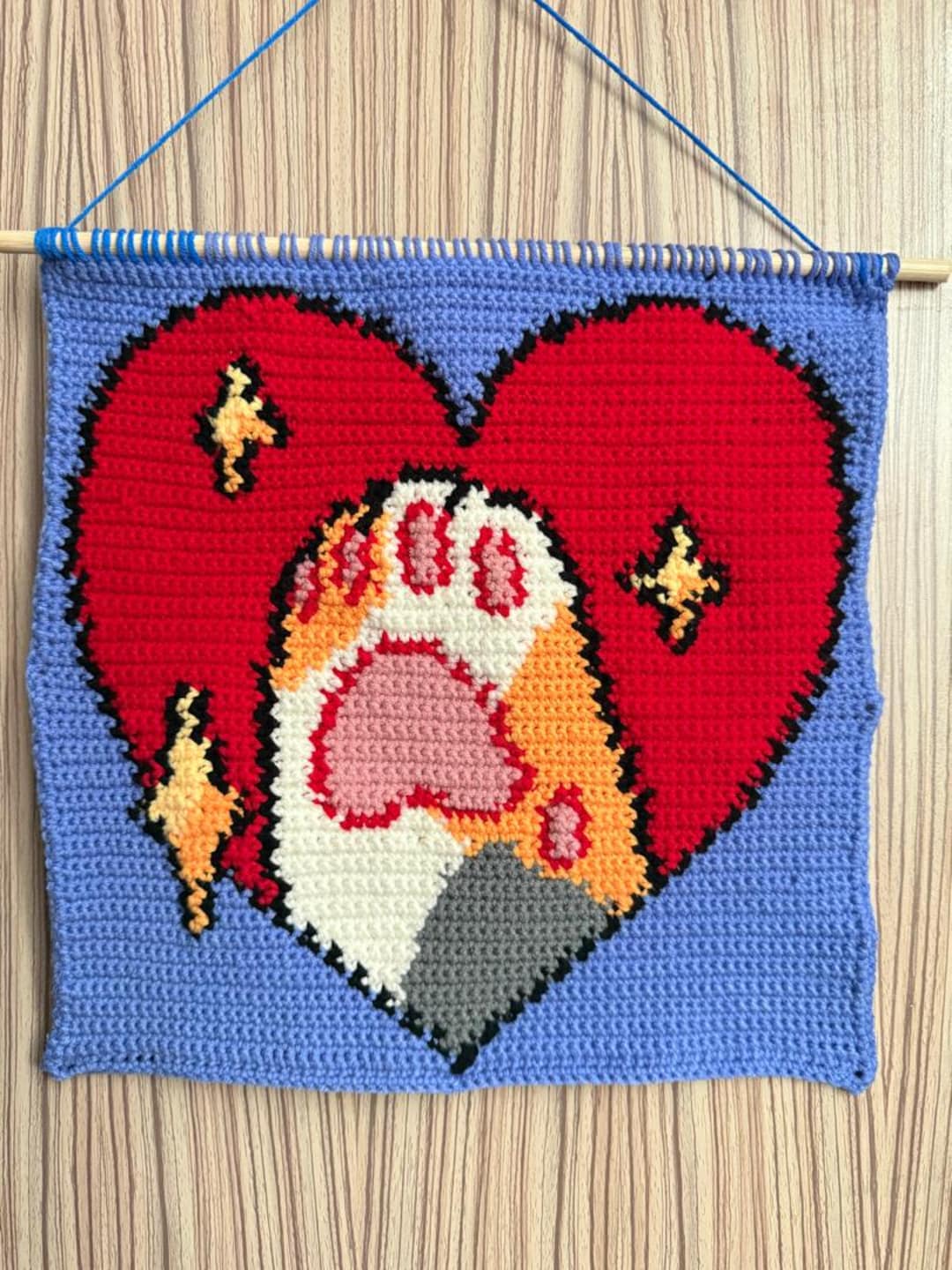 Cat Paw Crochet Tapestry Pattern - Etsy