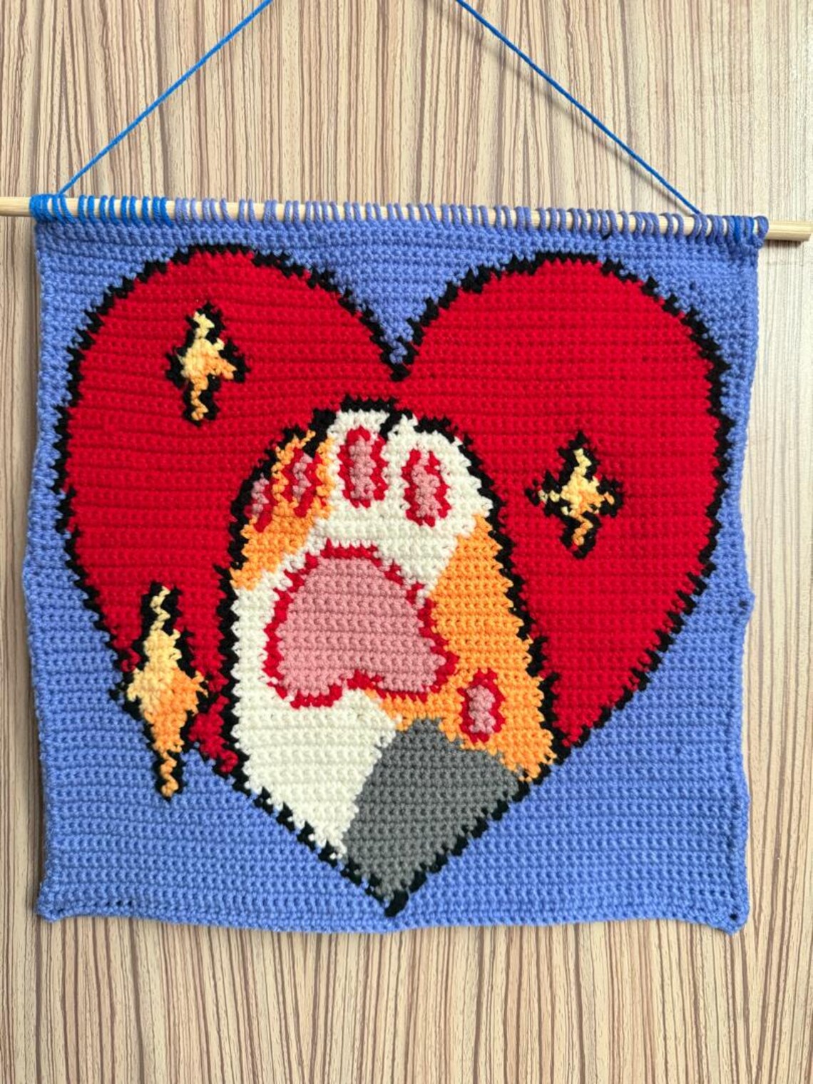 Cat Paw Crochet Tapestry Pattern - Etsy