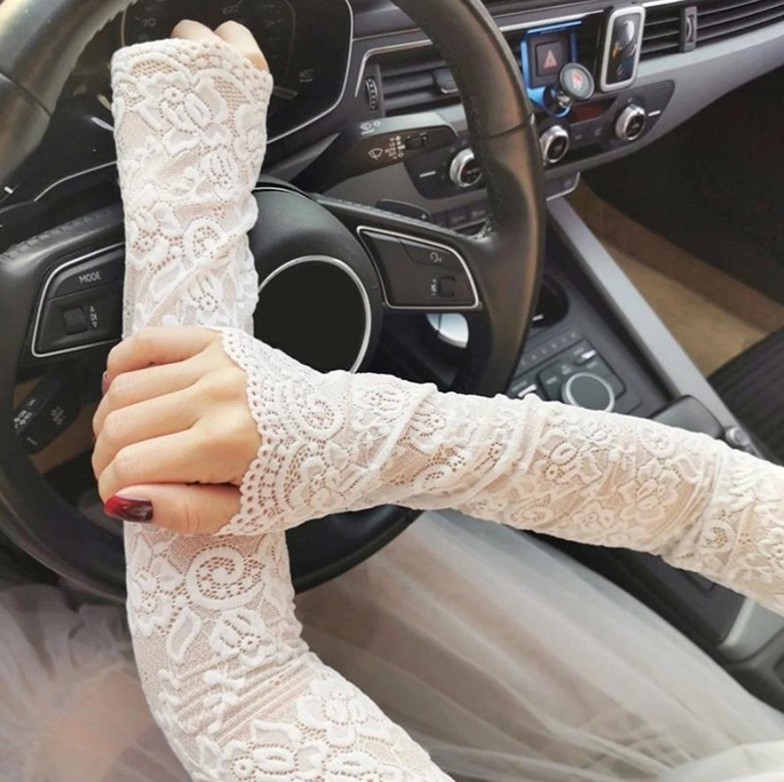 Lace Arm Sleeves | UV Sun Protection Fingerless Gloves | Cottagecore ...