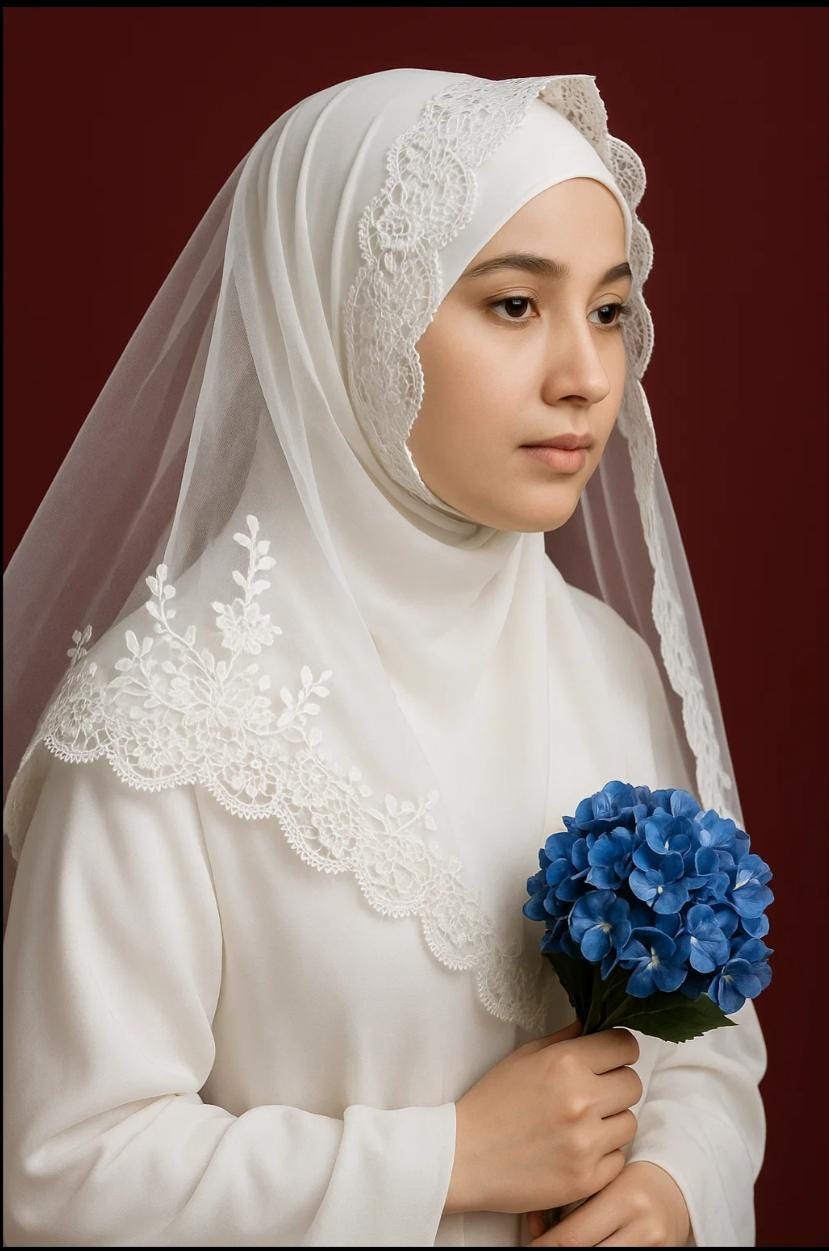 Elegant Lace Wedding Veil | off White Bridal Veil With French Lace ...