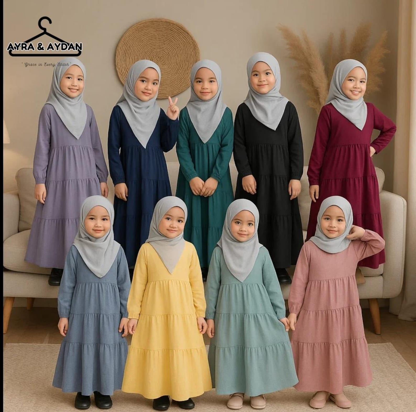Adorable Muslim Girl Kids Abaya Dress | Modern & Stylish Design ...