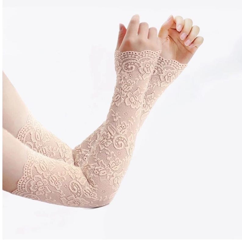 Lace Arm Sleeves | UV Sun Protection Fingerless Gloves | Cottagecore ...