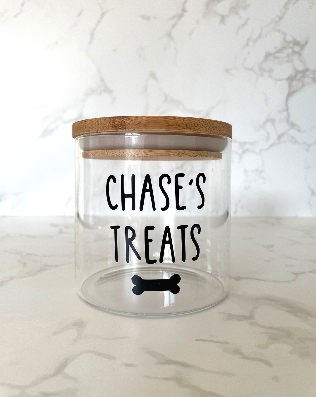 Personalised Pet Treat Jar | Pet Treat Jar With Wooden Lid | Dog Cat ...