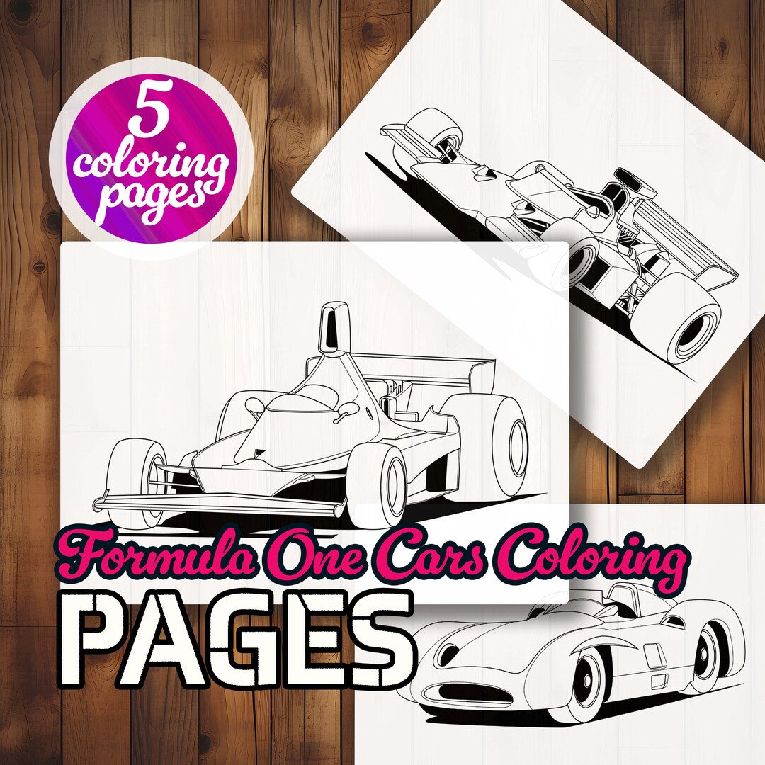 Formula One Car Coloring Sheets 5 Pages Racing Cars, Supercar Designs ...