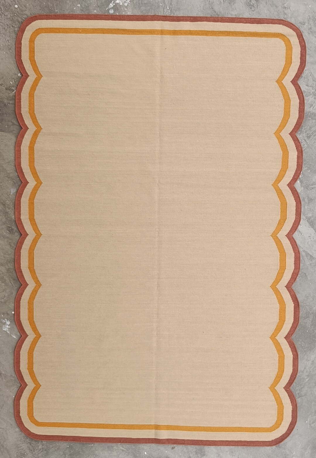 Scallop Flat Weave Wool Rug Handmade Carpet for Livingroom Rug Kids ...