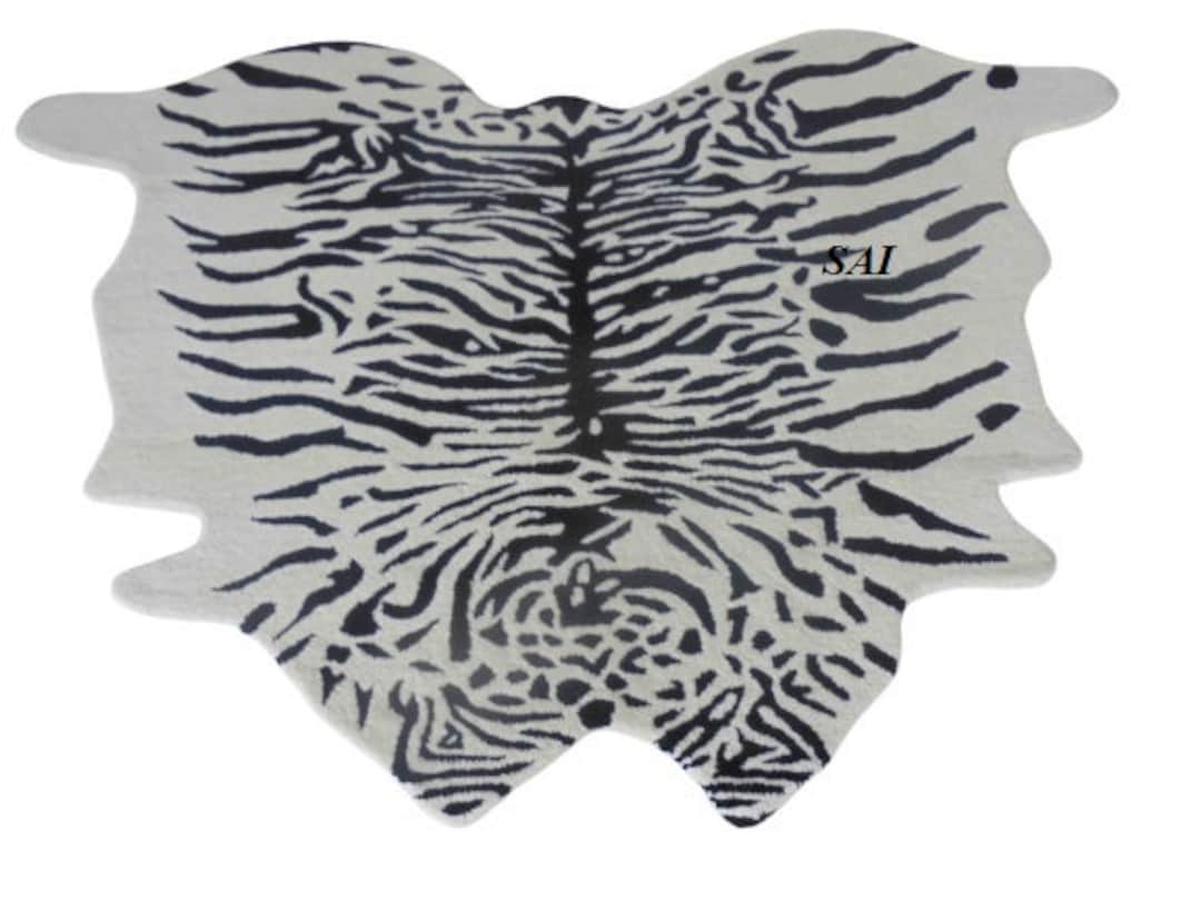 Safari Chic Hand Tufted Zebra Shape Rugs Hand Made Livingroom Rug ...