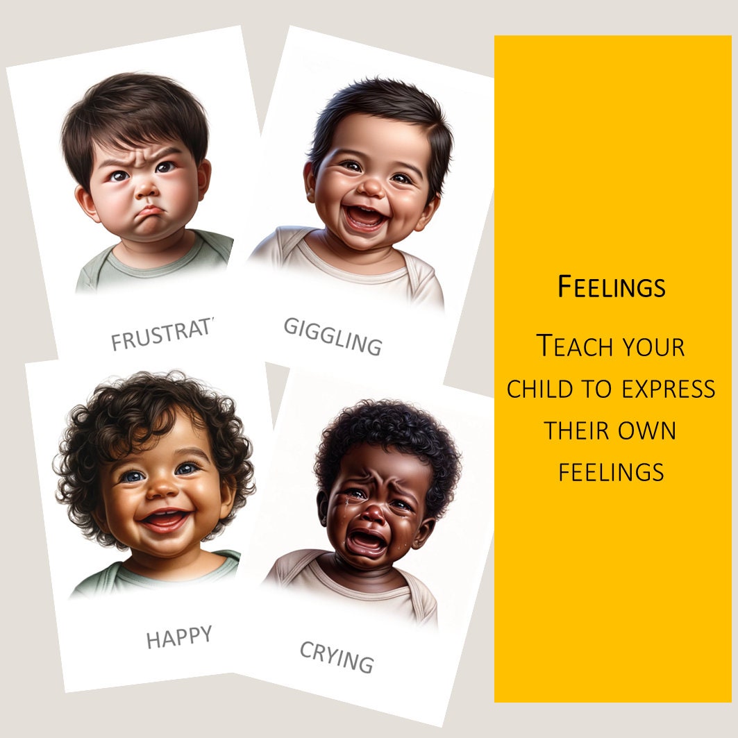 Emotion Cards for Babies and Toddlers | Real Baby Faces | Feelings ...