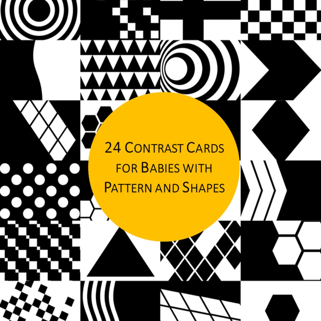 High Contrast Baby Flashcards – Shapes – Black and White Baby Infant ...