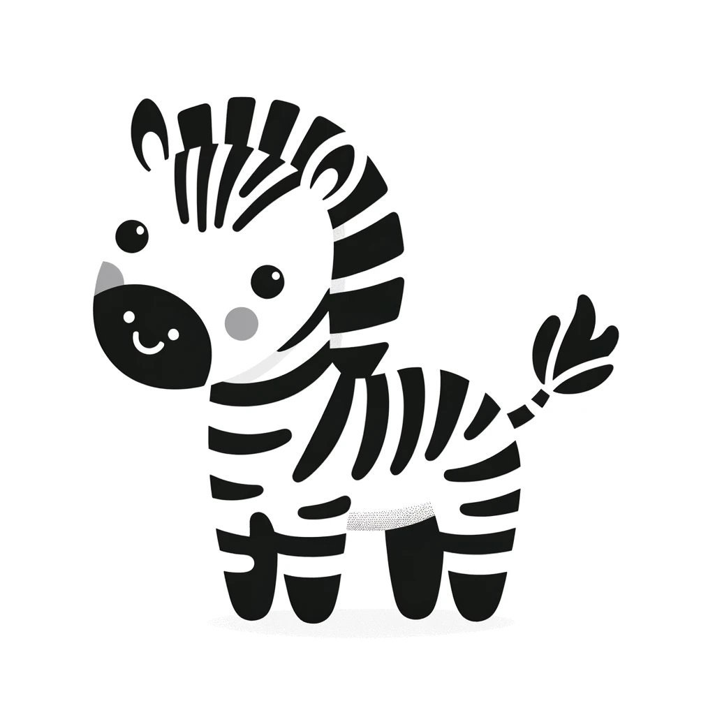 High Contrast Baby Flashcards Cute Animals Black and White Baby Infant ...