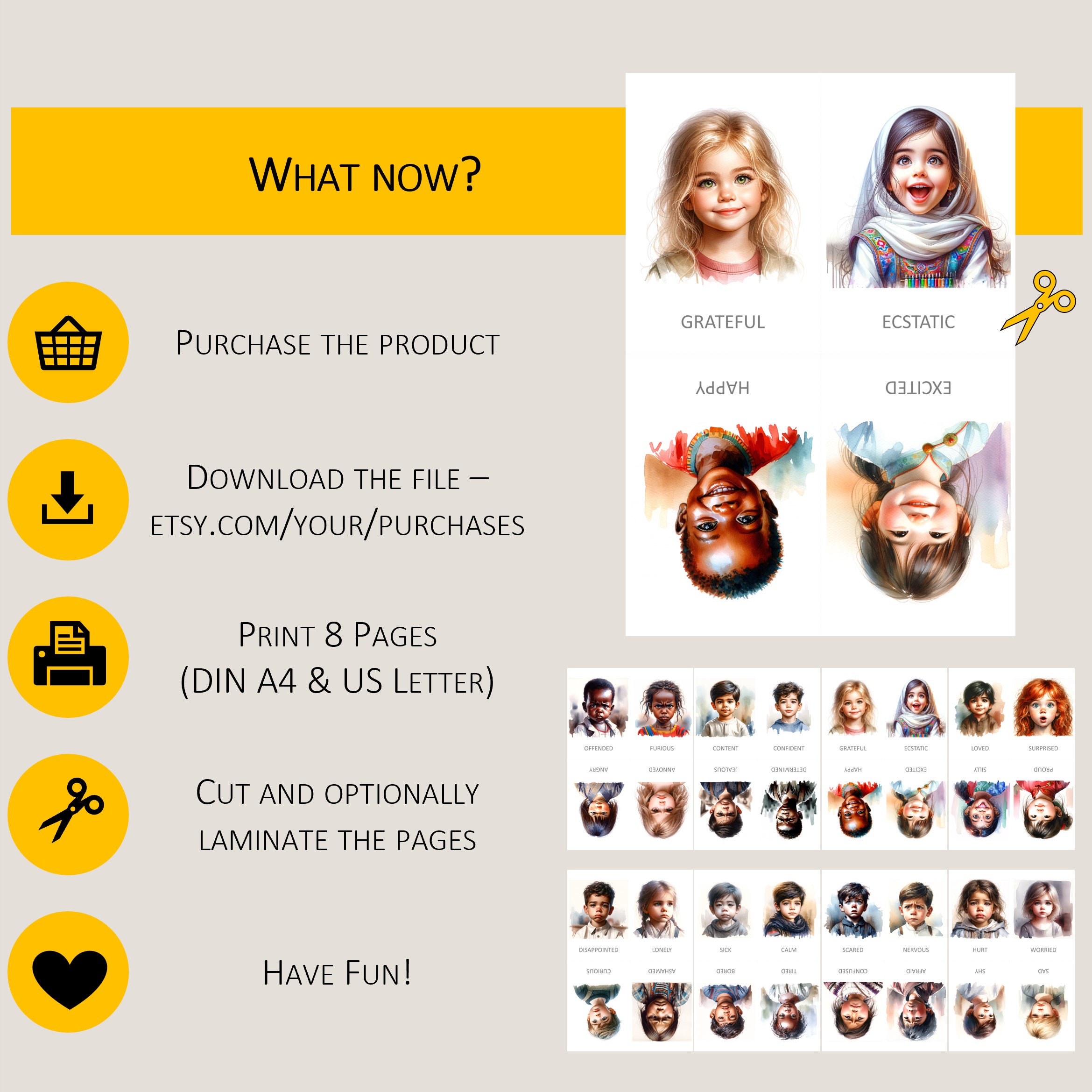 Kids Emotions Flashcards | Printable Montessori Feeling Cards ...