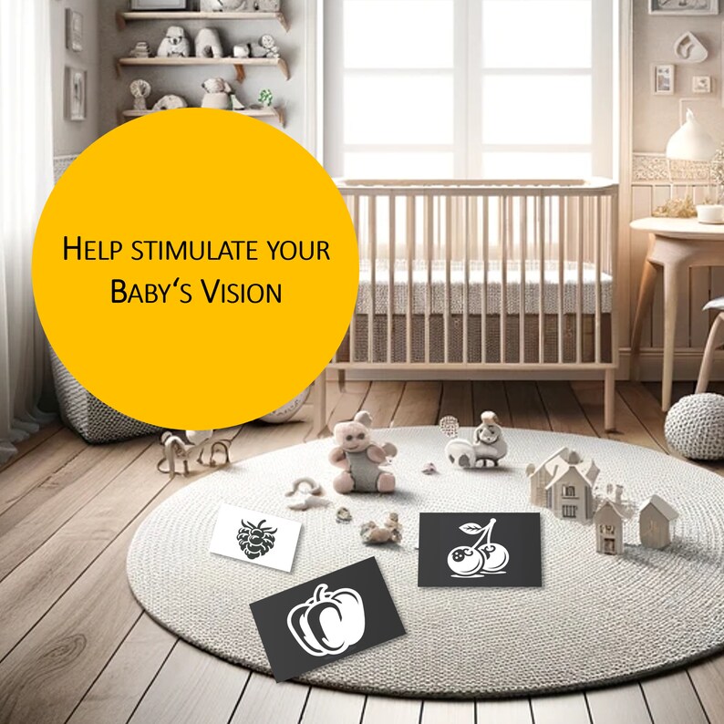 High Contrast Baby Flashcards – First Foods – Black and White Baby ...