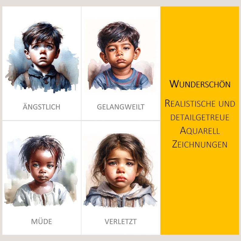 Emotionen Karten Für Kinder | Printable Montessori Flashcards | Gefühle ...