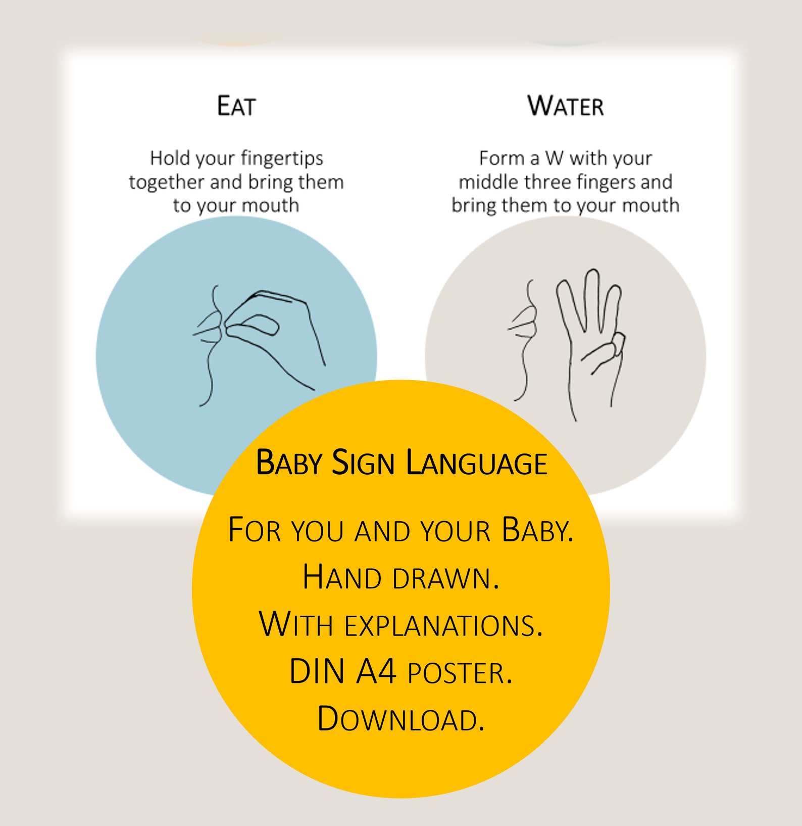 Digital Baby Sign Language Poster - Includes Milk, Change, Read - US ...