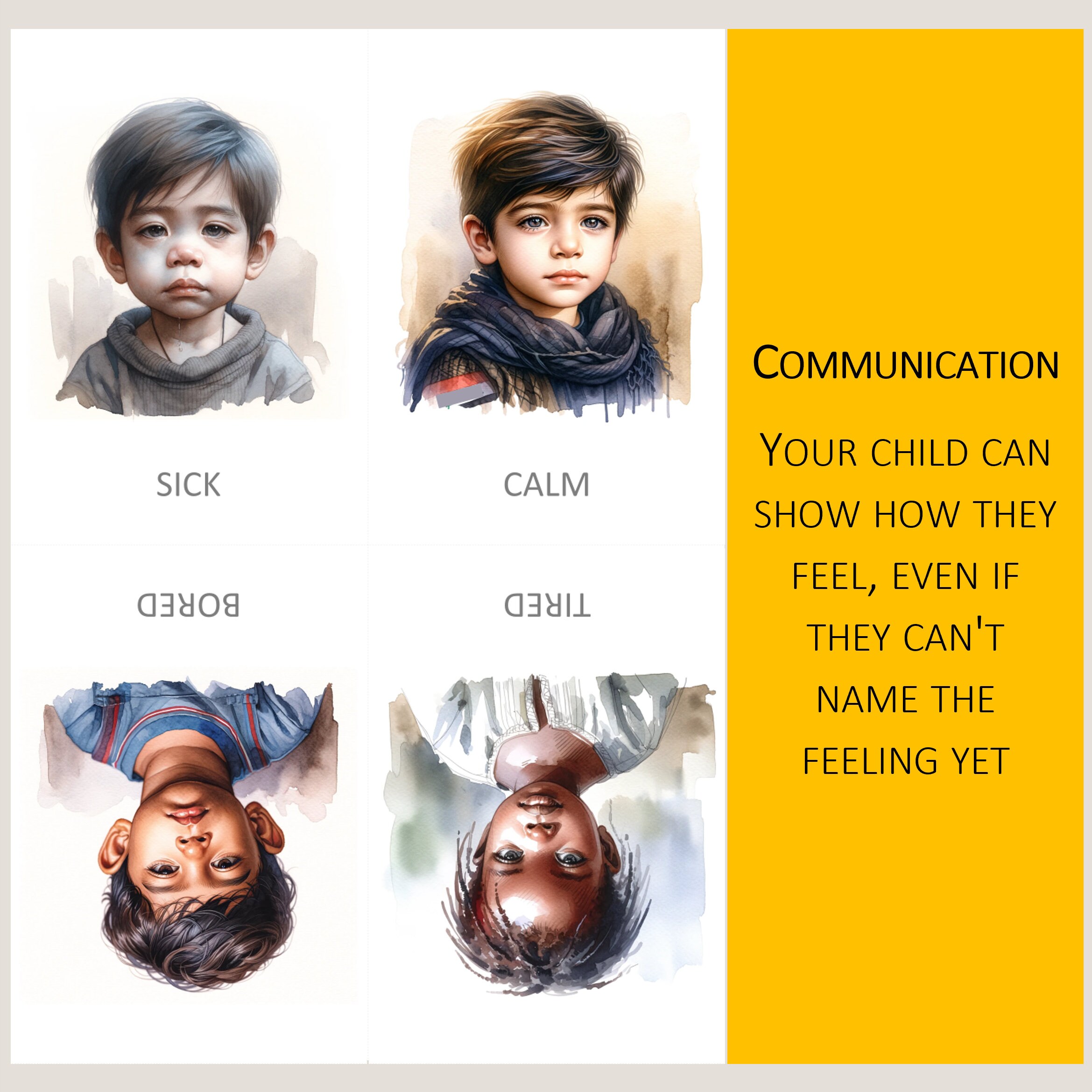 Kids Emotions Flashcards | Printable Montessori Feeling Cards ...