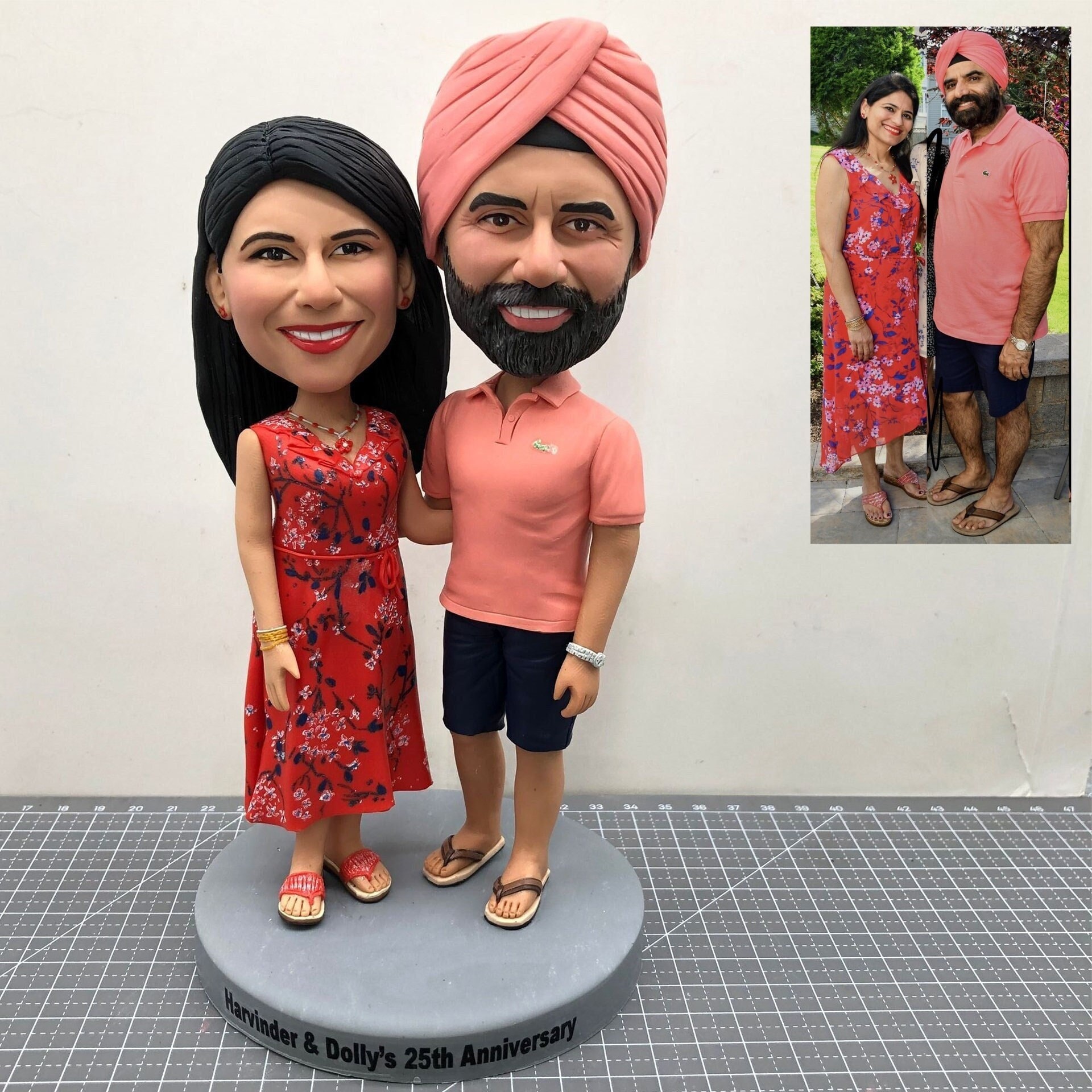 Handmade Couple Bobblehead Figurine, Anniversary Gifts for Couple ...
