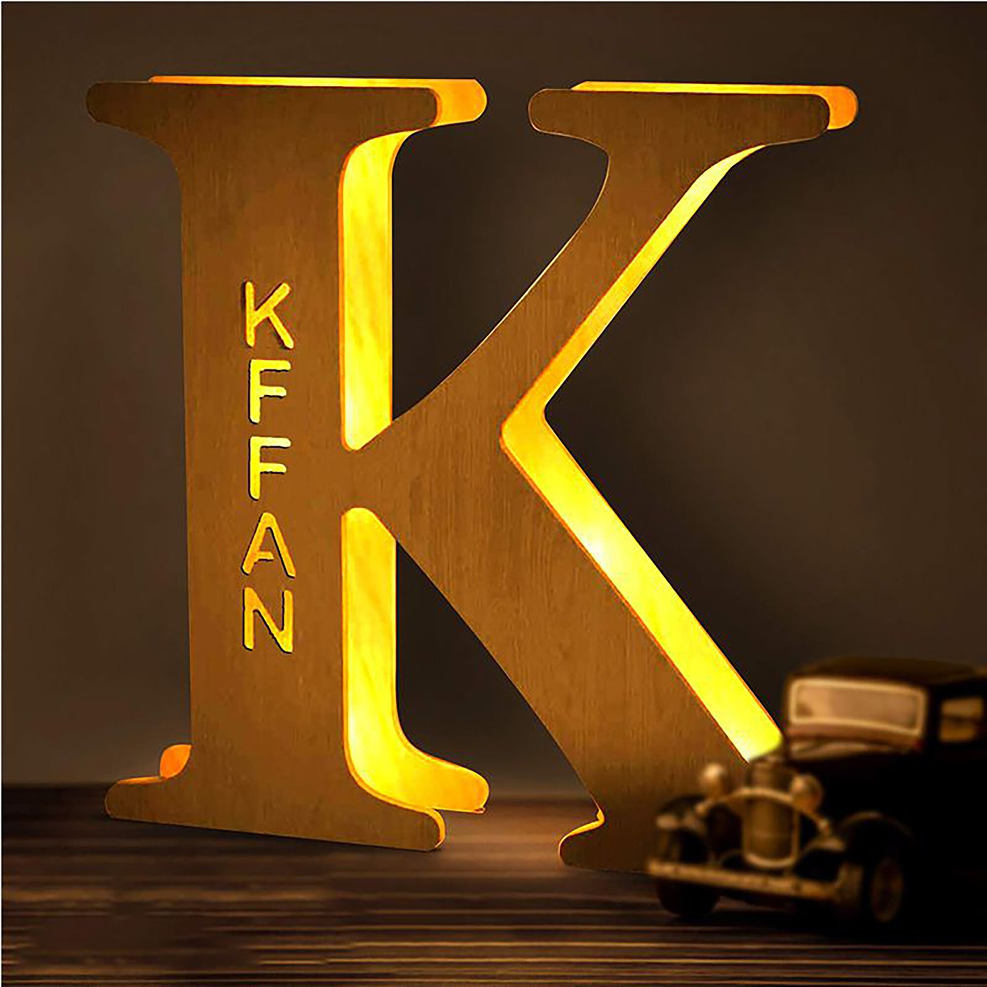Personalized Wall Decor, LED Night Light, 24 Letter With Names, Custom ...