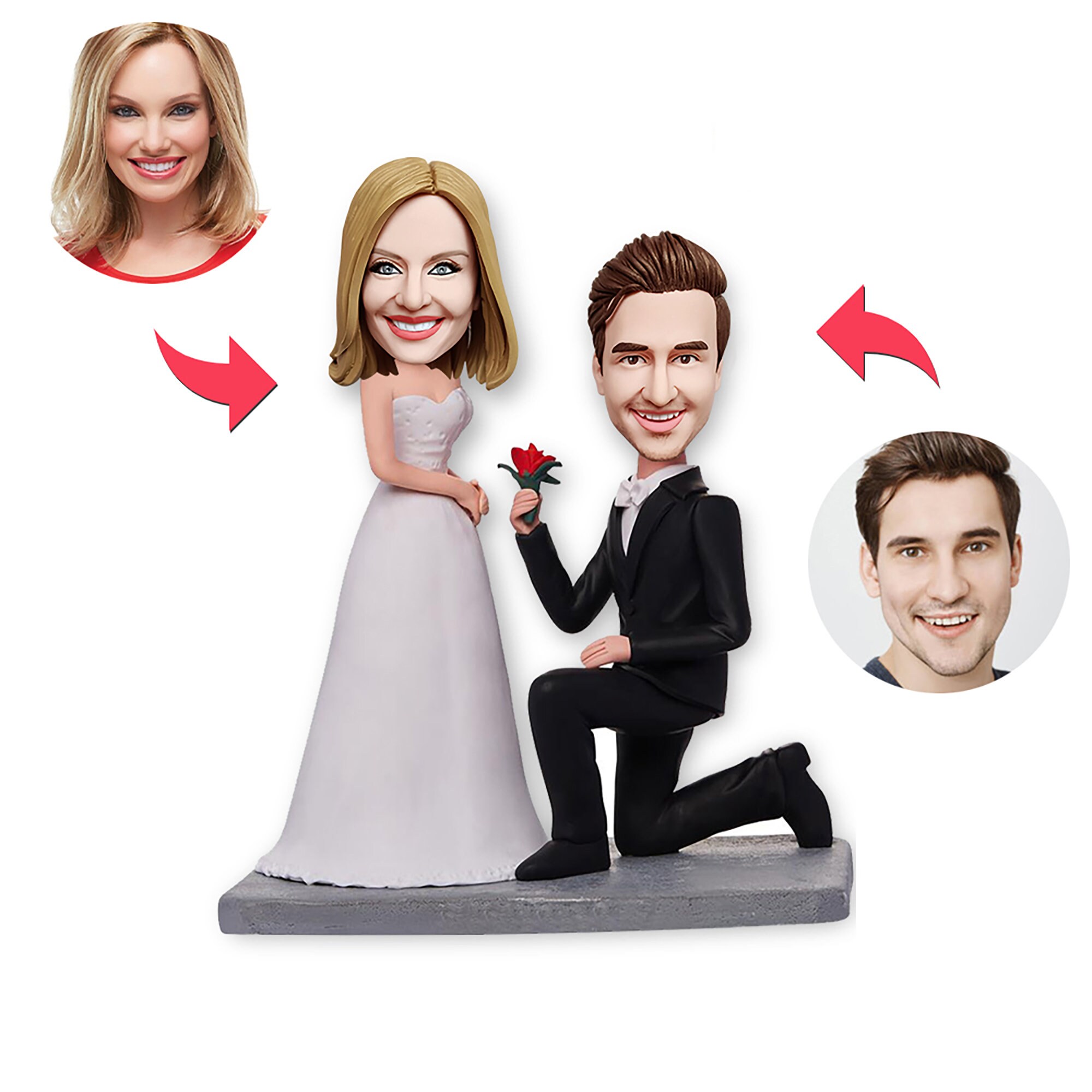 Handmade Couple Bobblehead Figurine, Anniversary Gifts for Couple ...