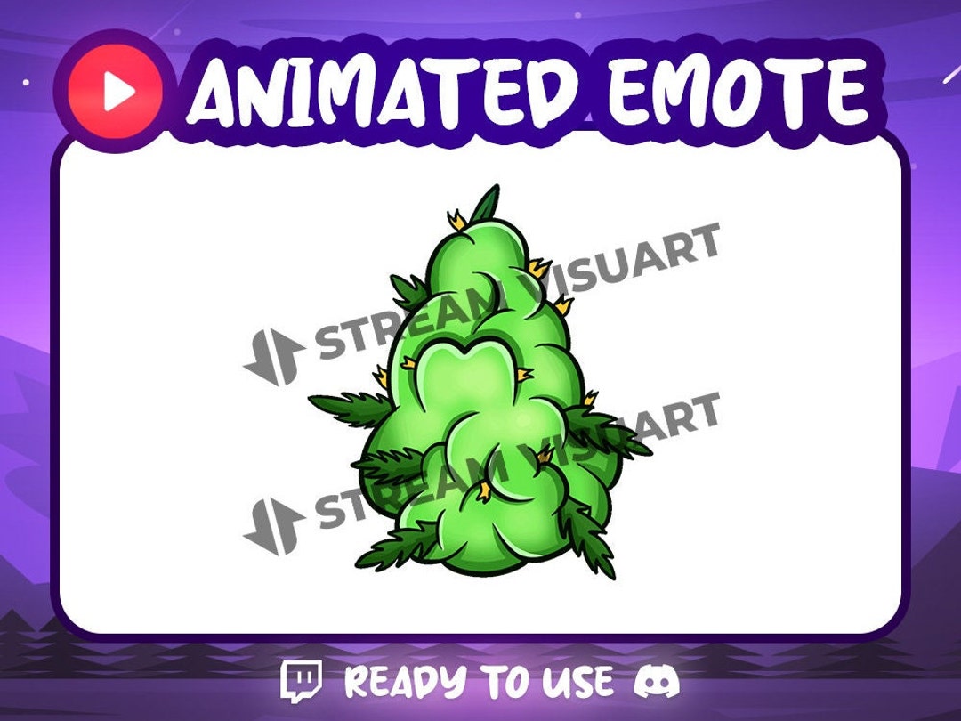 Weed Bud Animated Emote Twitch Emotes Grass Green Plant 420 High Blunt ...