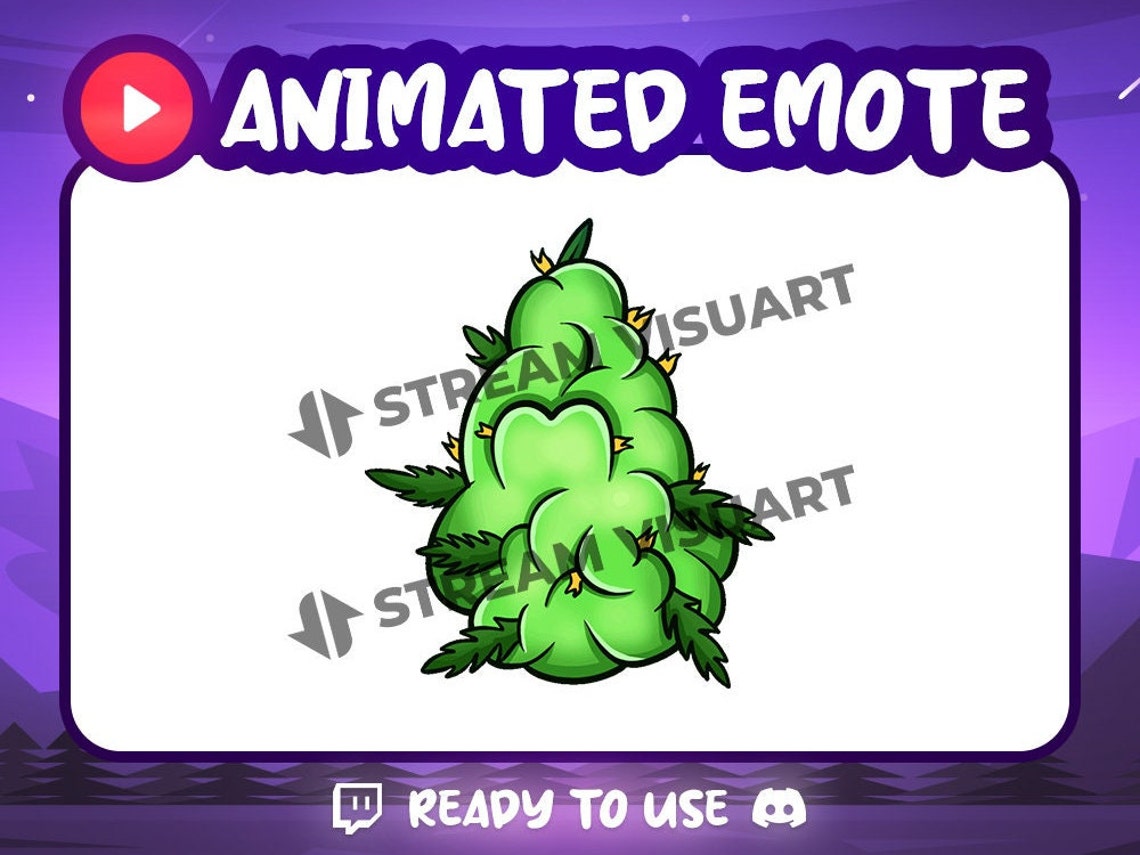 Weed Bud Animated Emote Twitch Emotes Grass Green Plant 420 High Blunt ...