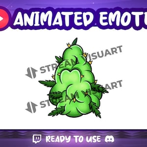 Weed Bud Animated Emote Twitch Emotes Grass Green Plant 420 High Blunt ...
