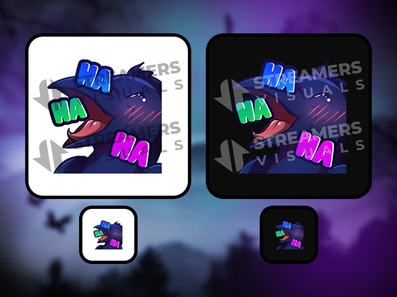 Raven Twitch Emotes: Crow Graphics, Discord Emojis (digital Download ...