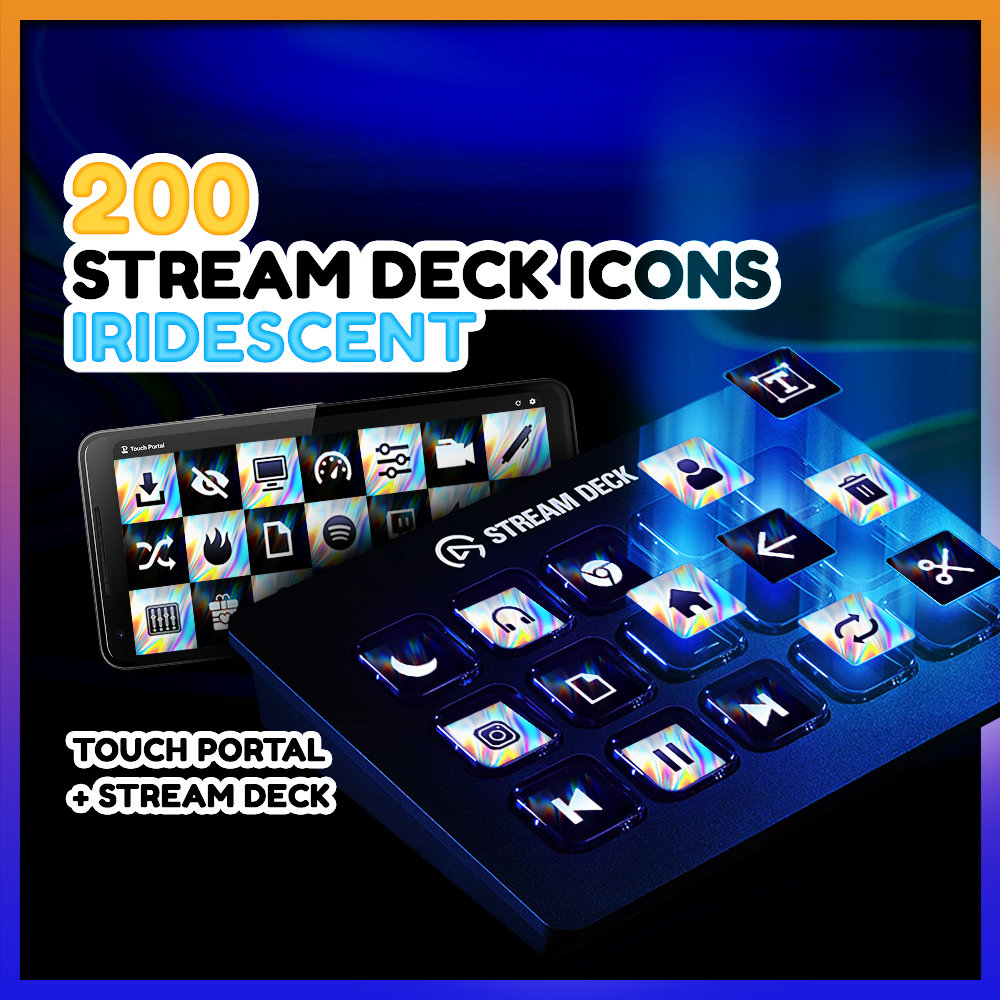 Iridescent Stream Deck Icons 200 Twitch Streamers Chrome Designs ...