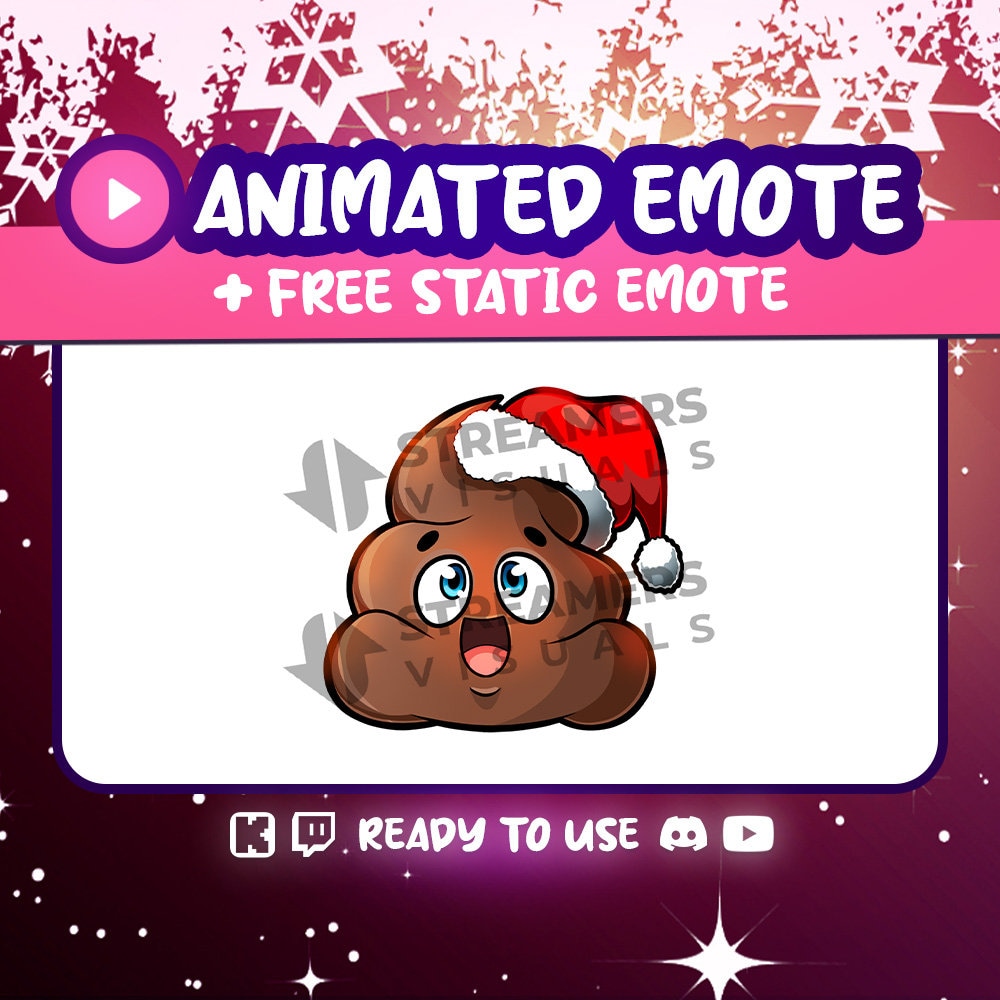Santa Poop Animated Emote Twitch Emotes Christmas Xmas Holiday - Etsy