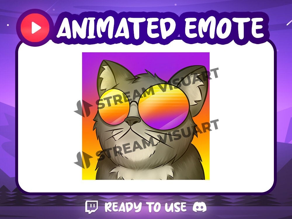 Disco Cat Animated Emote Twitch Emotes Retro Dance Nightclub Feline ...