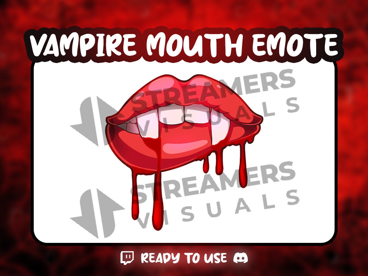 Vampire Mouth Twitch Emote: Gothic Dracula Lips (digital Download) - Etsy