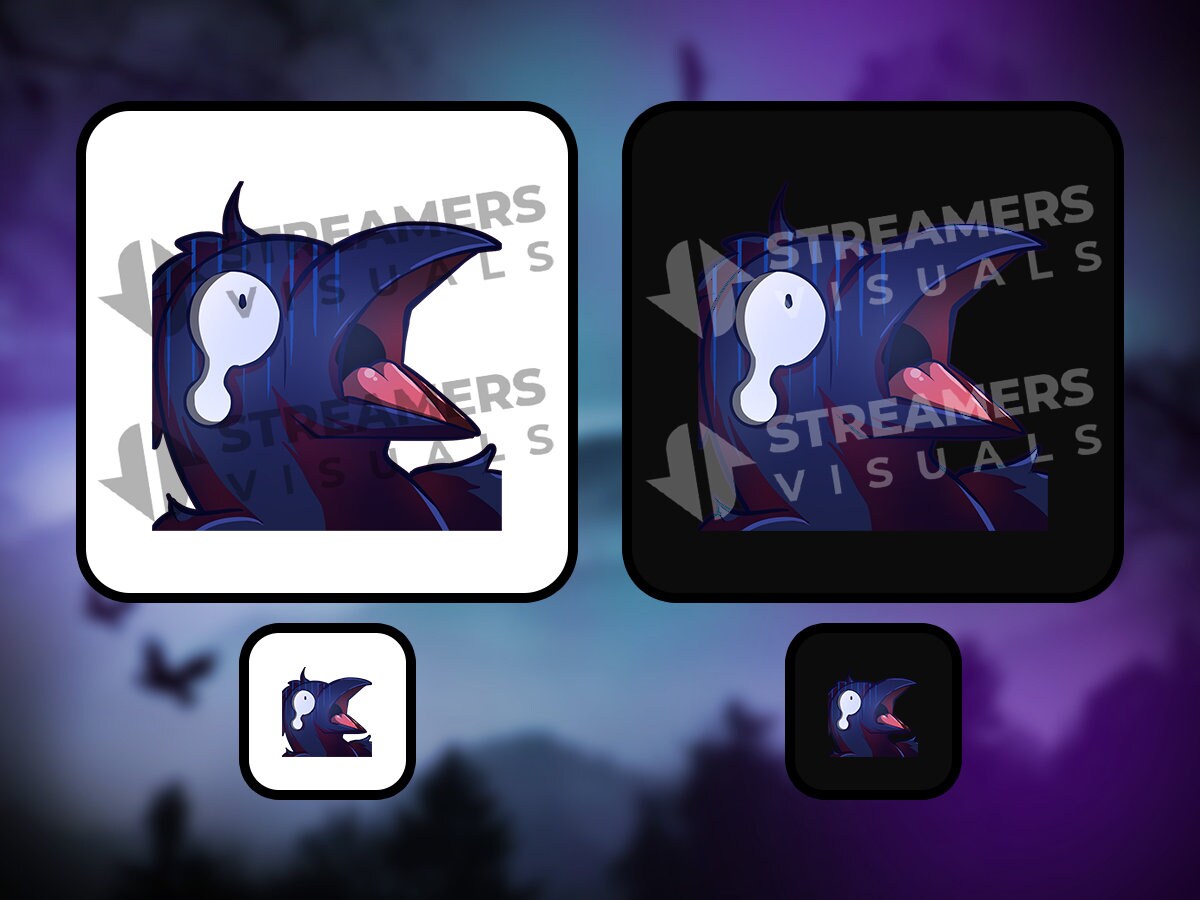 Raven Twitch Emotes Pack 6x Crow Black Bird Corvid Feathers Gothic ...