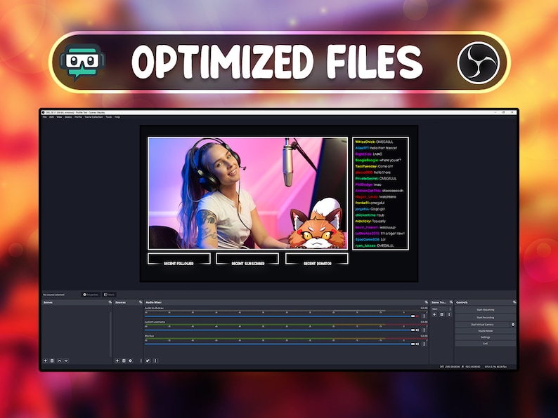 Fox Lurk Animated Stream Decoration Animal Mischievous Cute Streamer ...
