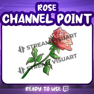 Red Rose Twitch Channel Point Icon: Floral Stream Emote (digital ...