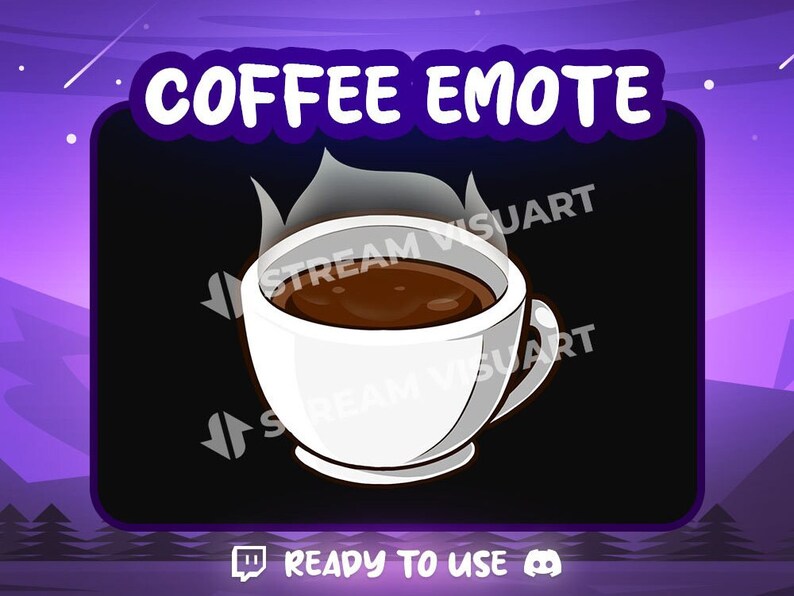 Coffee Twitch Emote Discord Emoji Kick Subscriber Espresso Drink Hot Chocolate Mug Break ...