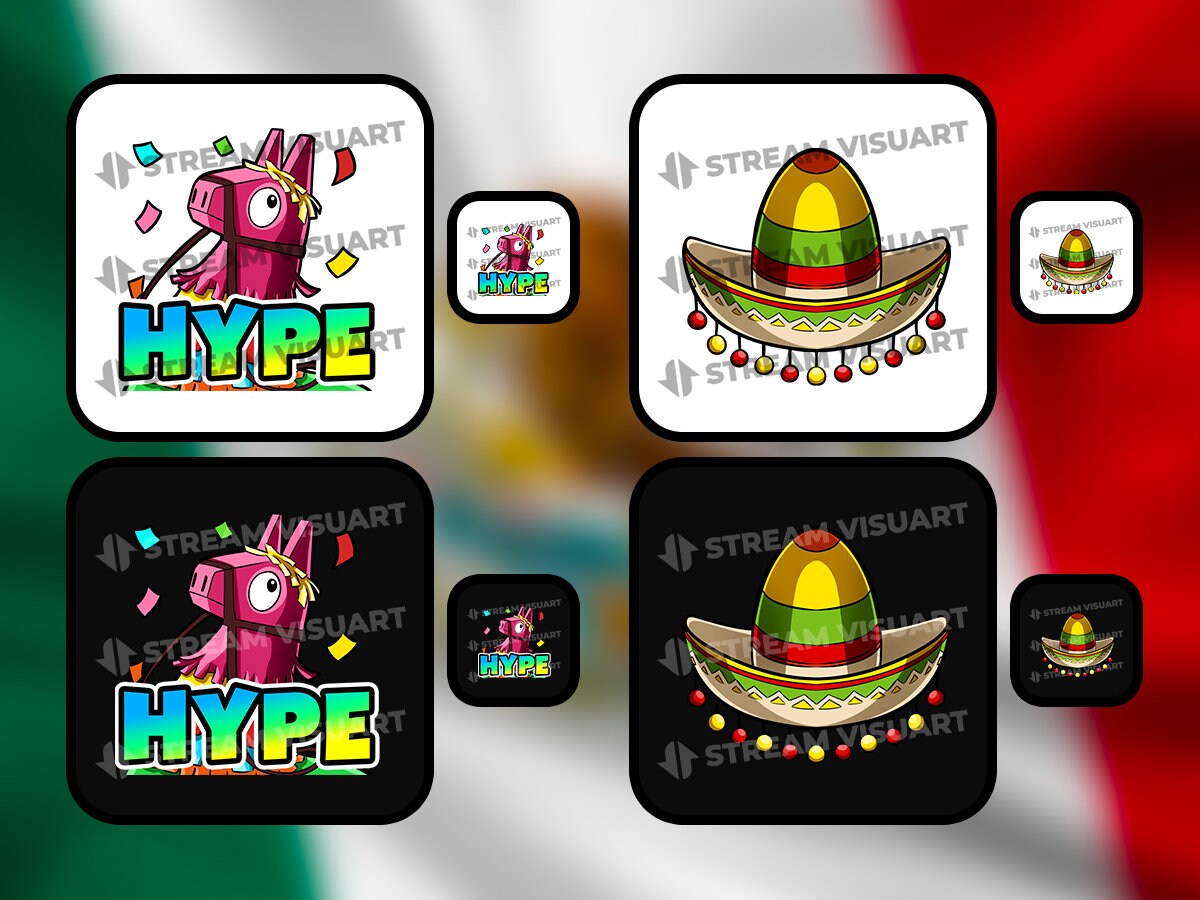 Mexican Fiesta Twitch Emotes: Chili, Tequila, Sombrero (digital ...