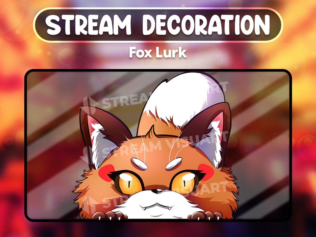 Fox Lurk Animated Stream Decoration Animal Mischievous Cute Streamer Gift Aesthetic Twitch ...