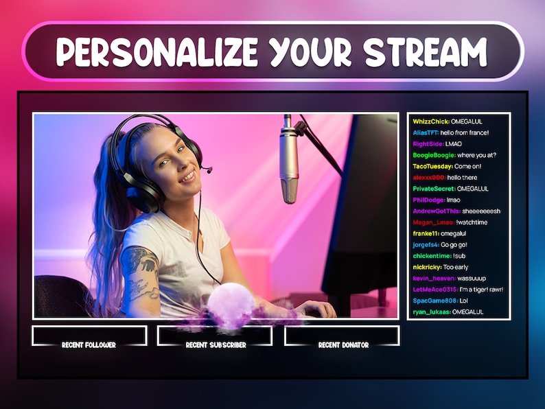 Pink Cloudy Moon Animated Stream Decoration Celeste Ghotic Streamer ...