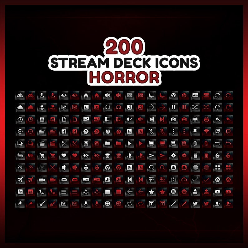 Horror Stream Deck Icons 200 Twitch Streamers Fear Bloody Designs ...