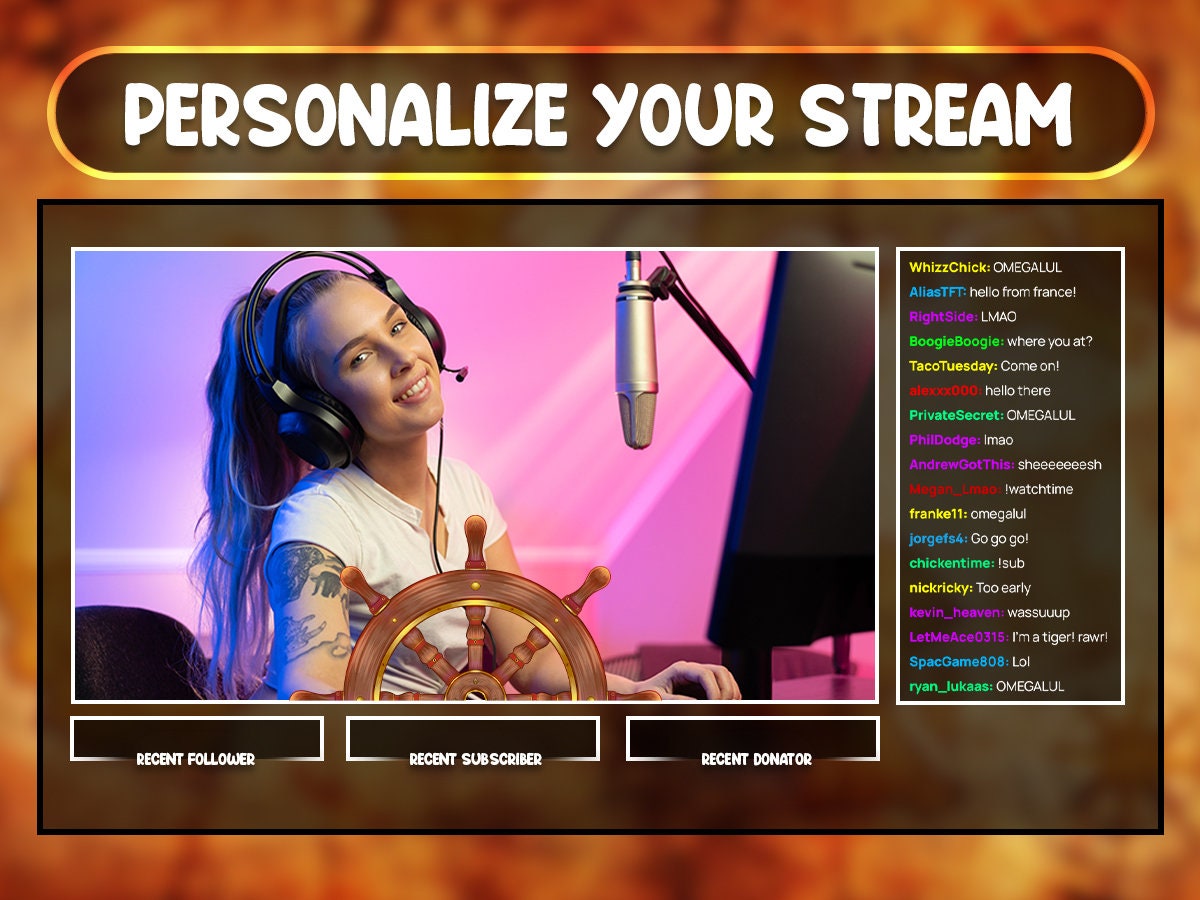 Ship's Rudder Animated Stream Decoration Pirate Games Streamer Gift ...