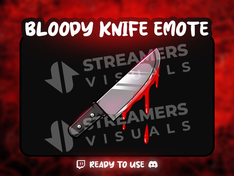 Bloody Knife Twitch Emote: Horror Game Streamer Emoji (digital Download ...
