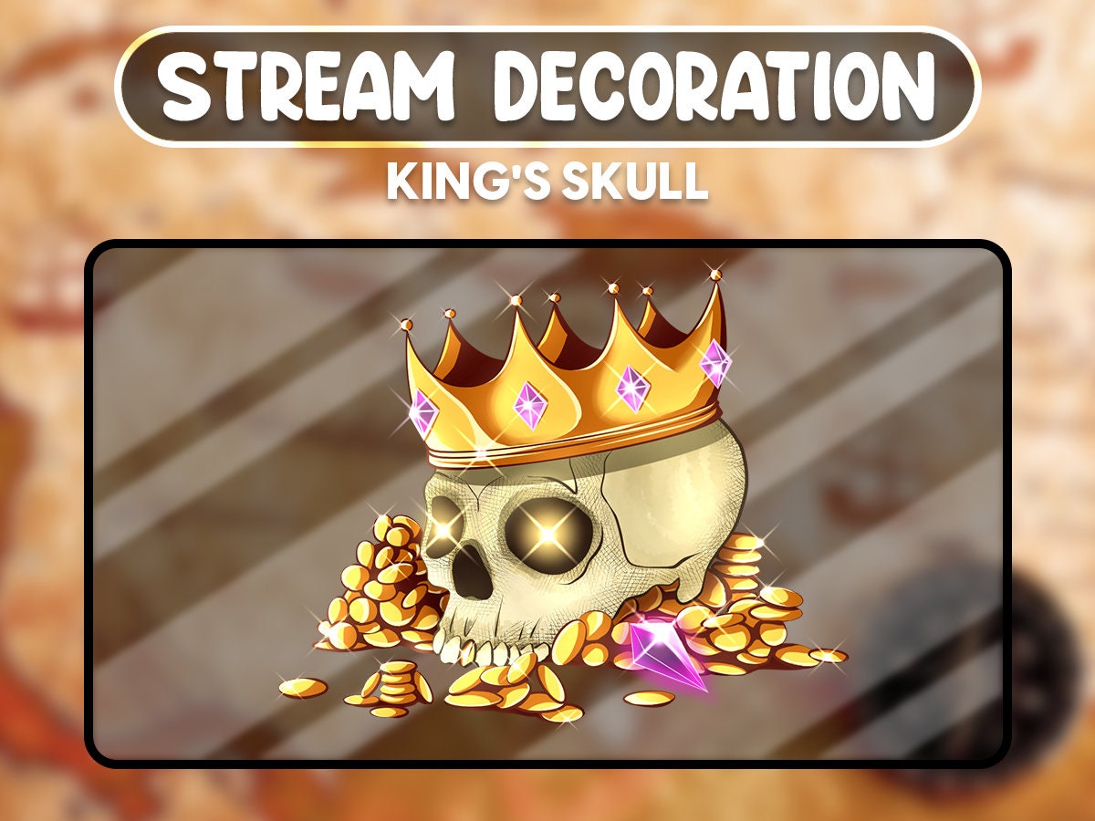 King's Skull Animated Stream Decoration Treasure Pirate Streamer Gift ...