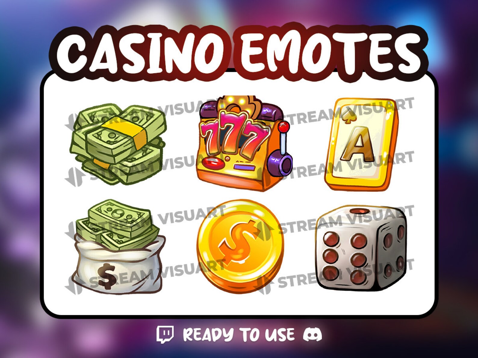 Casino Twitch Emotes Pack: Gambling Stream Emojis (digital Download) - Etsy