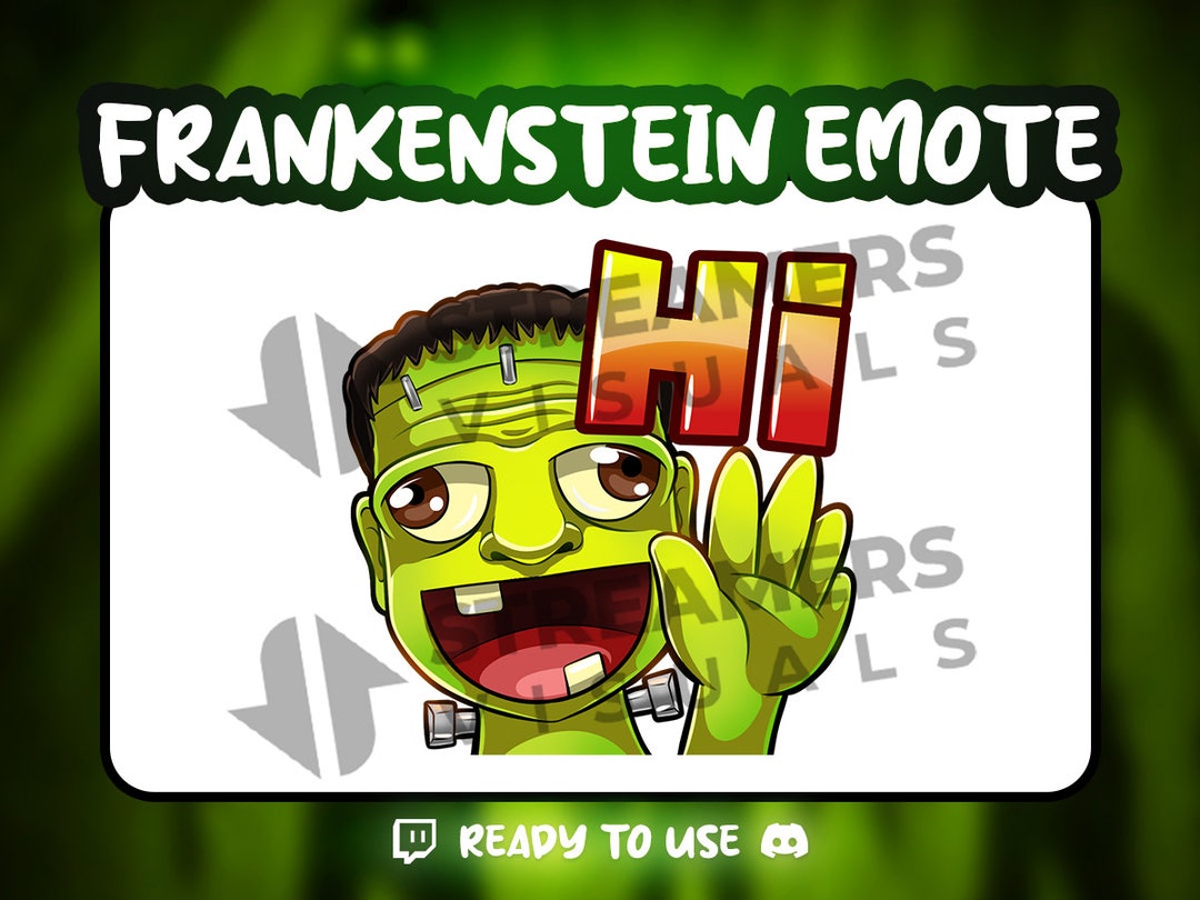 Frankenstein Hi Twitch Emote | Gothic Halloween Emoji (digital Download ...