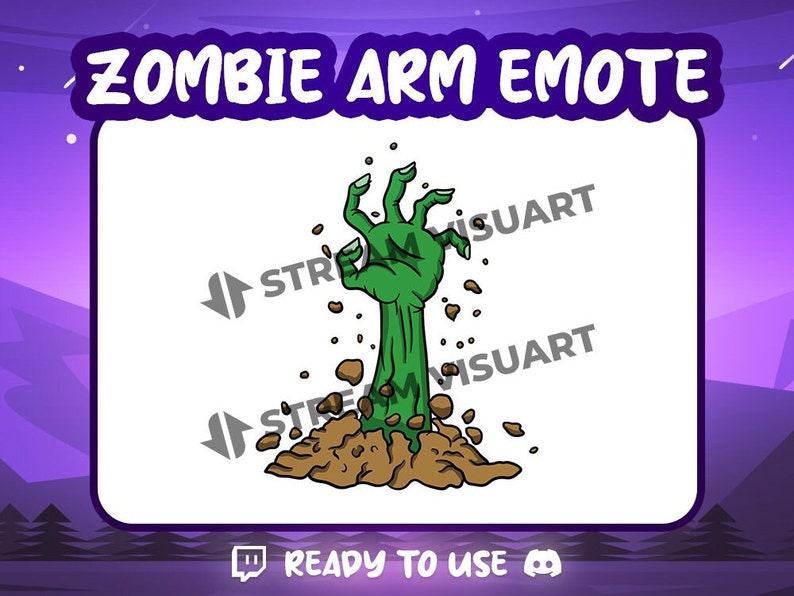 Zombie Arm Twitch Emote Discord Emoji Kick Subscriber Hand Dead Undead ...