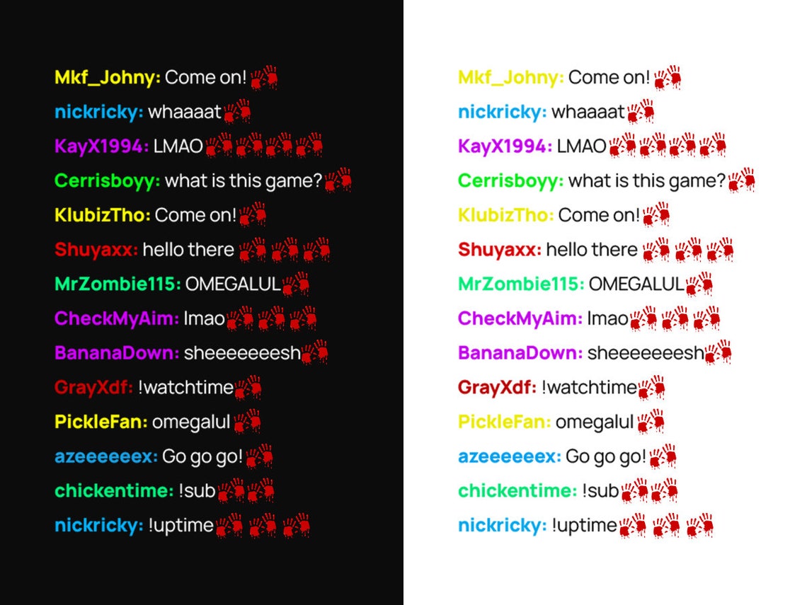 Blood Splatter Handprint Emote, Horror Twitch/discord (digital Download ...