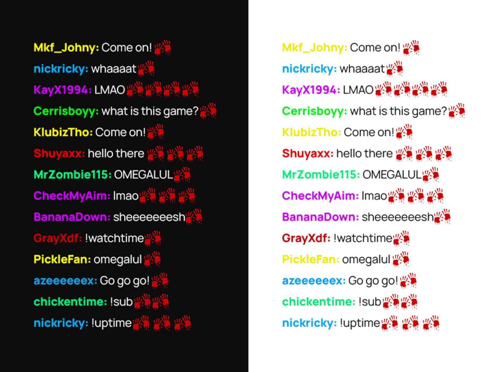 Handprint Twitch Emote Discord Emoji Kick Subscriber Horror Blood Red ...