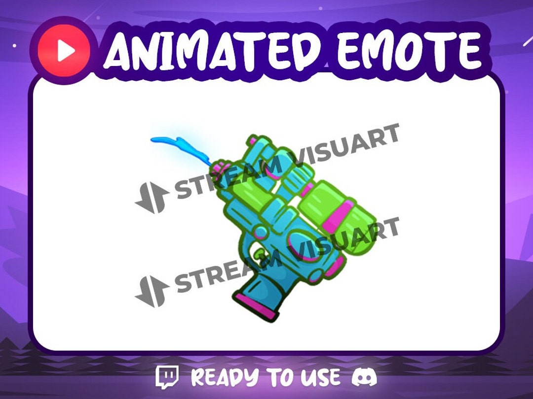 Water Gun Animated Emote Twitch Emotes Assault Rifle Funny Weapon FPS ...